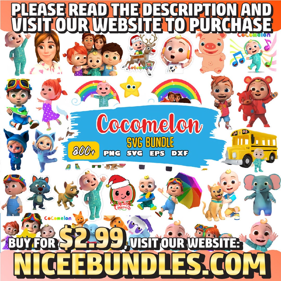 800 Files Cocomelon Bundle, Layered Cartoon Svg,png,pdf, Vector ...