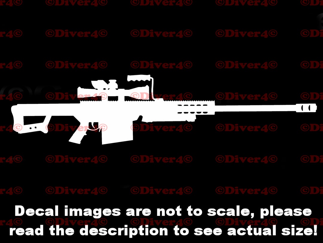 Barrett M82 50 Cal Sniper Rifle Silhouette Car Truck Van Window Decal ...