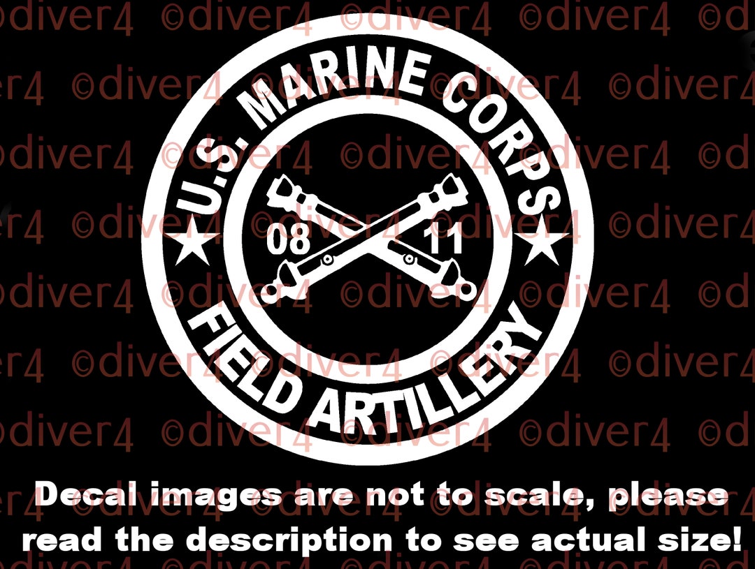 Round USMC 0811 Field Artillery Crossed Cannons Vinyl Decal - Etsy