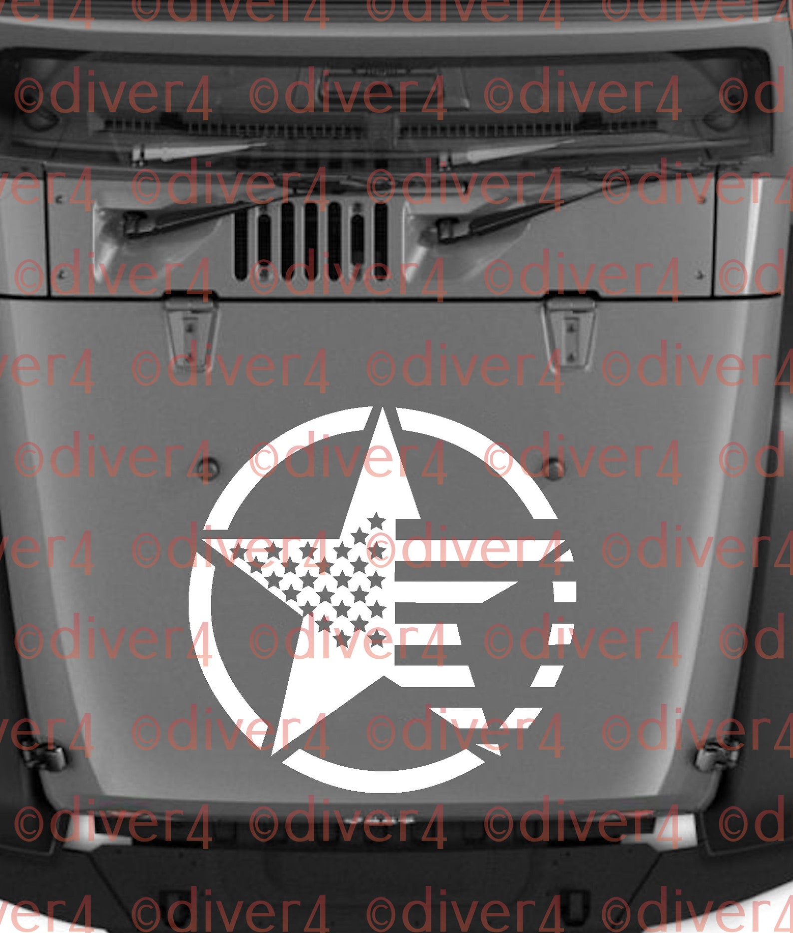 Set of 3 Military Oscar Mike American Flag Star Hood & Doors Vinyl ...