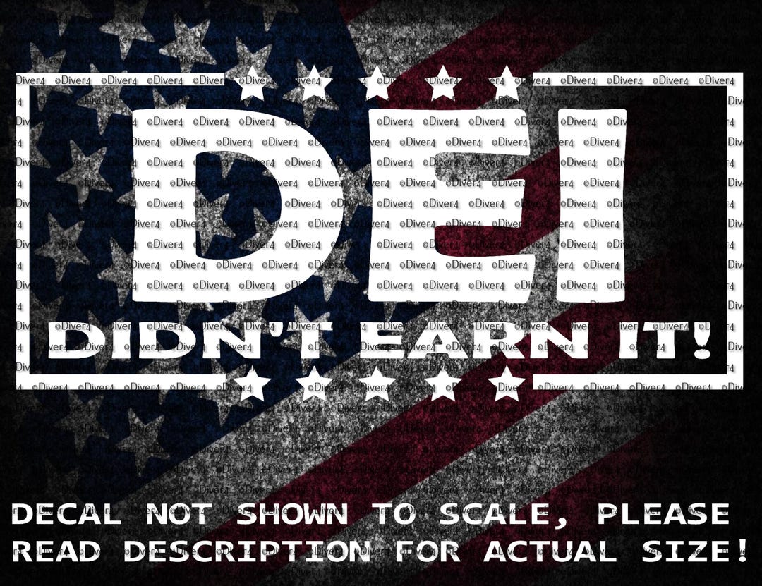 DEI Didn't Earn It Car Van Truck Sticker Cut Vinyl Decal - Etsy