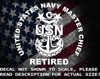 US Navy Master Chief Anchor Vinyl Decal Car/truck Decal - Etsy