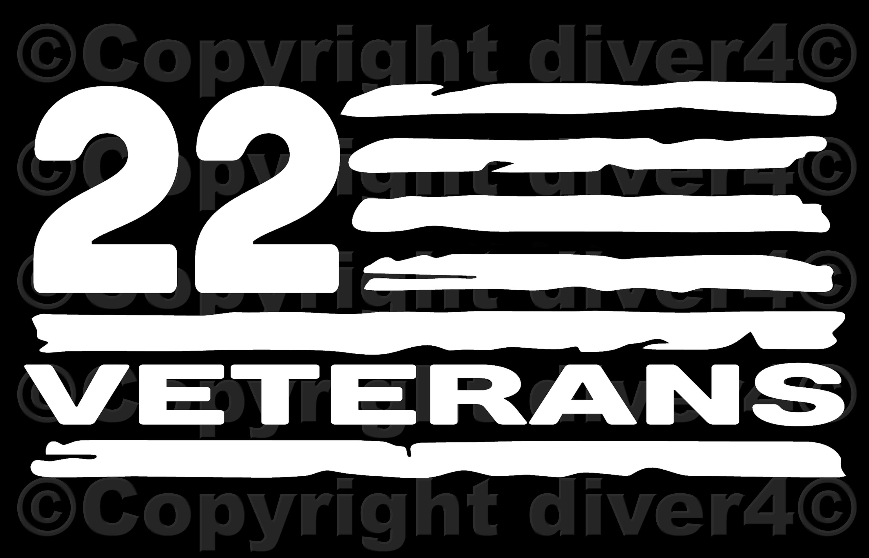 Veterans Suicide Awareness 22 A Day Car Truck Van Window or - Etsy