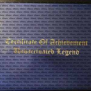 Personalised Certificate of Achievement Unvaccinated Legend in Padded ...