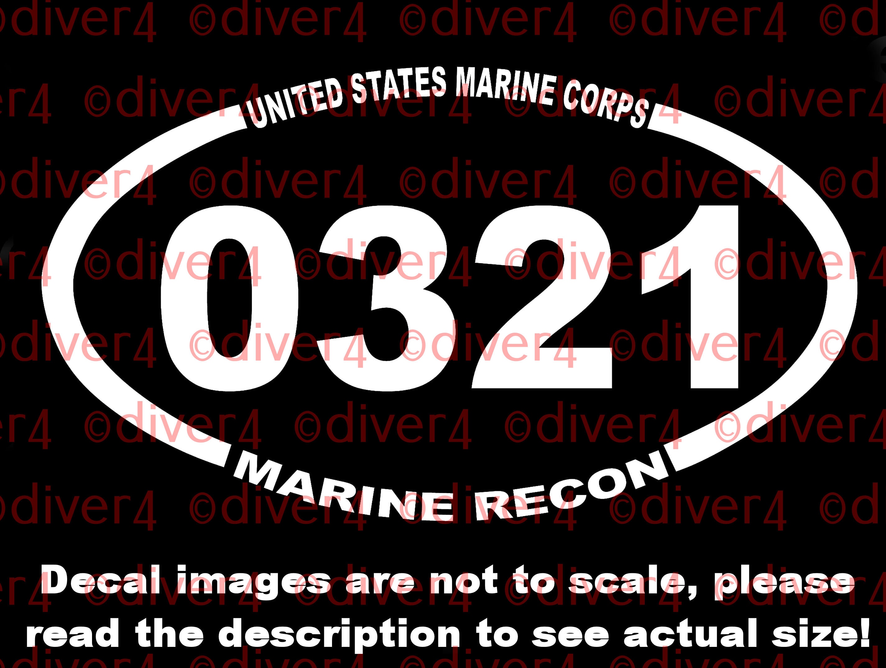 USMC 0321 Marine Recon MOS Car Truck Van Window Decal Sticker | Etsy