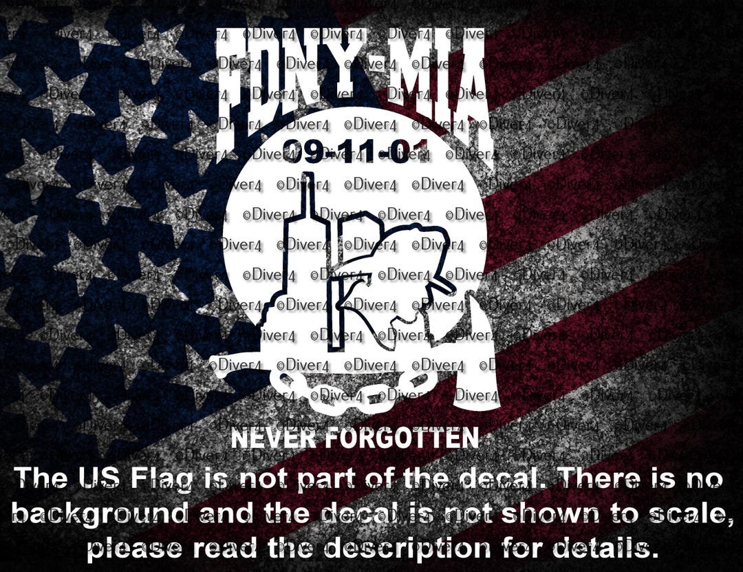 FDNY-MIA Never Forgotten 09-11-01 Memorial Design 2 Car Van Truck ...