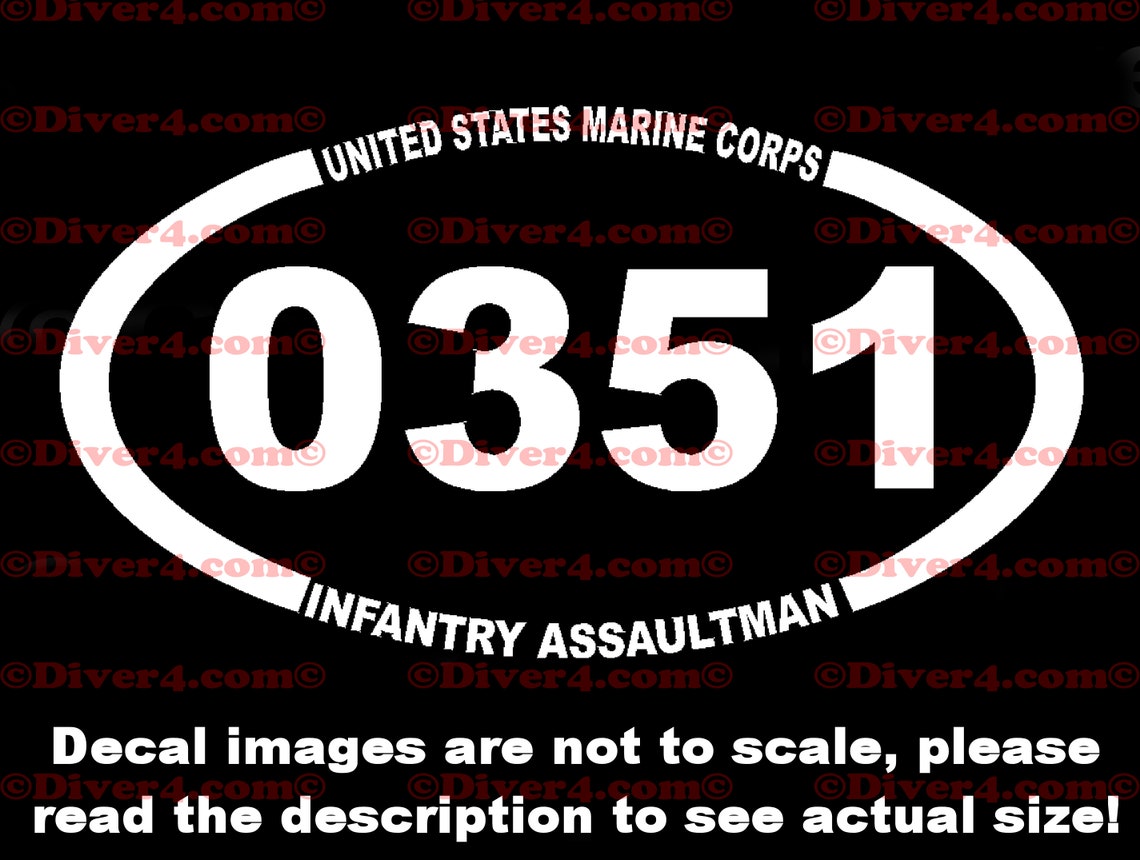 USMC 0351 Infantry Assaultman Car Truck Van Window or Bumper Sticker ...