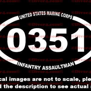 USMC 0351 Infantry Assaultman Car Truck Van Window or Bumper Sticker ...