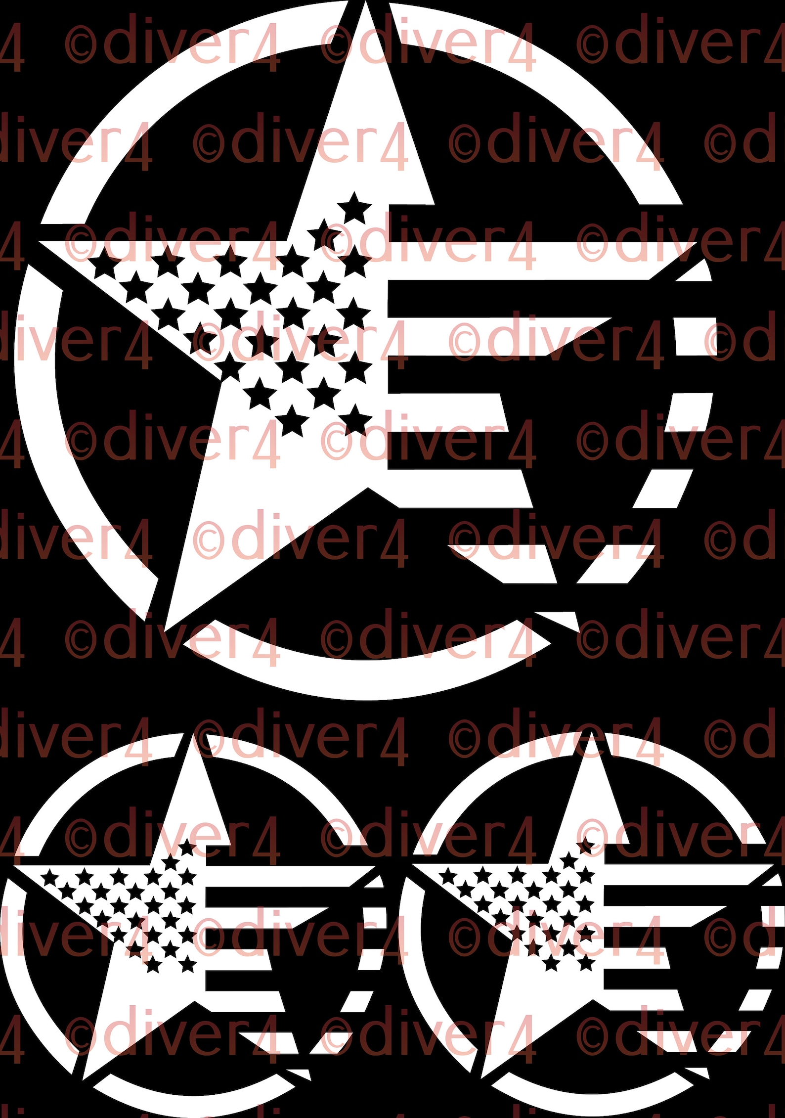 Set of 3 Military Oscar Mike American Flag Star Hood & Doors Vinyl ...