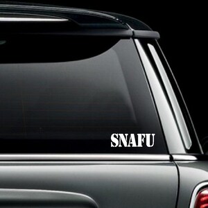 SNAFU Military Saying Vinyl Custom Car Truck Van Window or Bumper ...