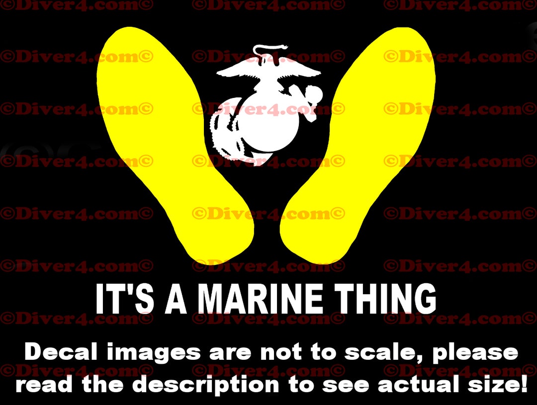 USMC Yellow Footprints It's A Marine Thing Car Truck Van Window or ...