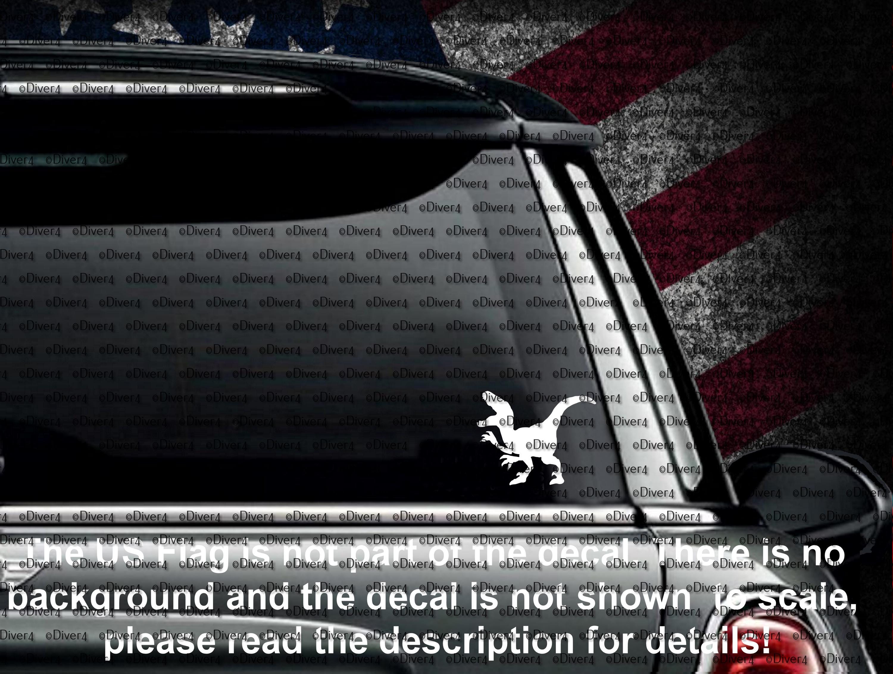 Veloster Raptor (velociraptor) Dinosaur Silhouette Car Truck Van Window ...