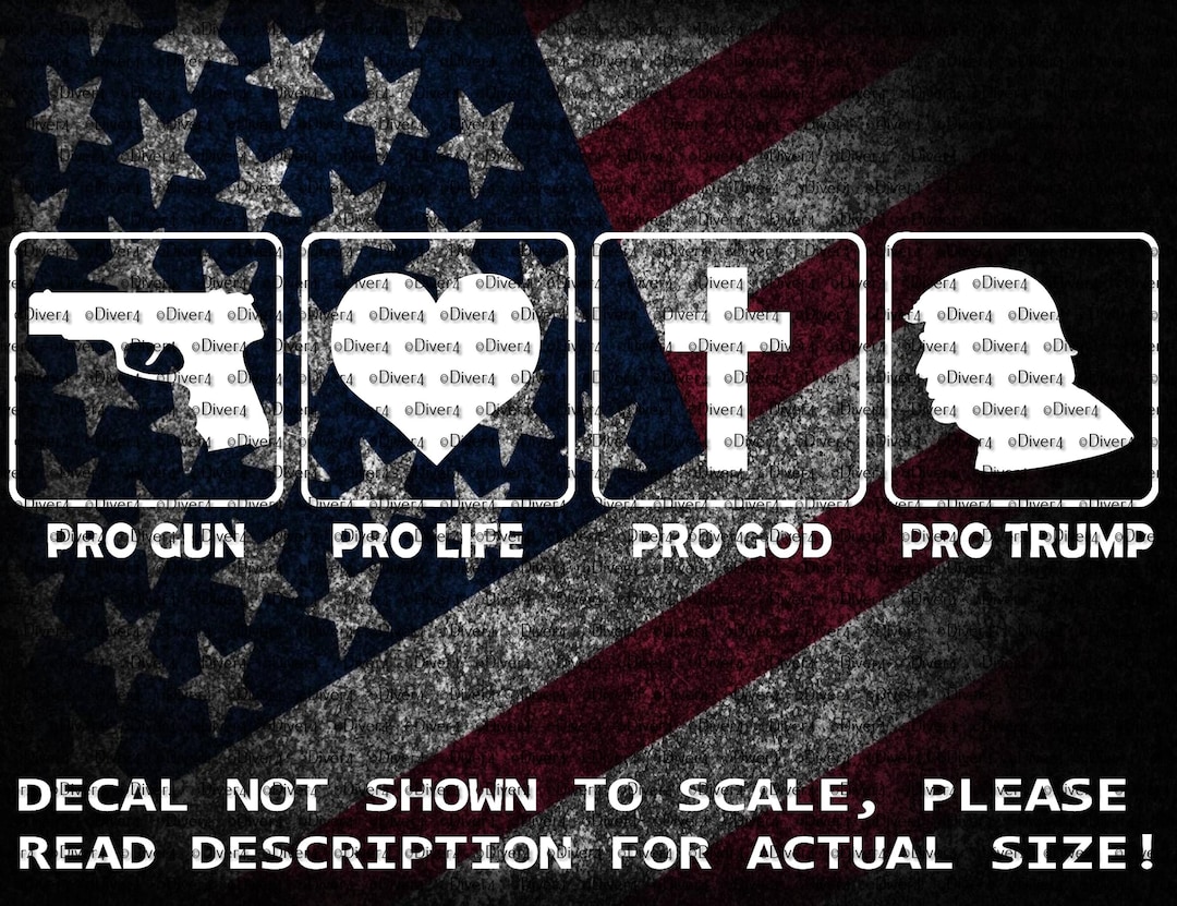 Pro Life Pro God Pro Gun Pro Trump Car Truck Van Window Decal Sticker ...