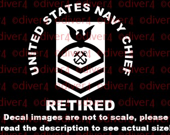 Navy Chief Retired Decal - Etsy