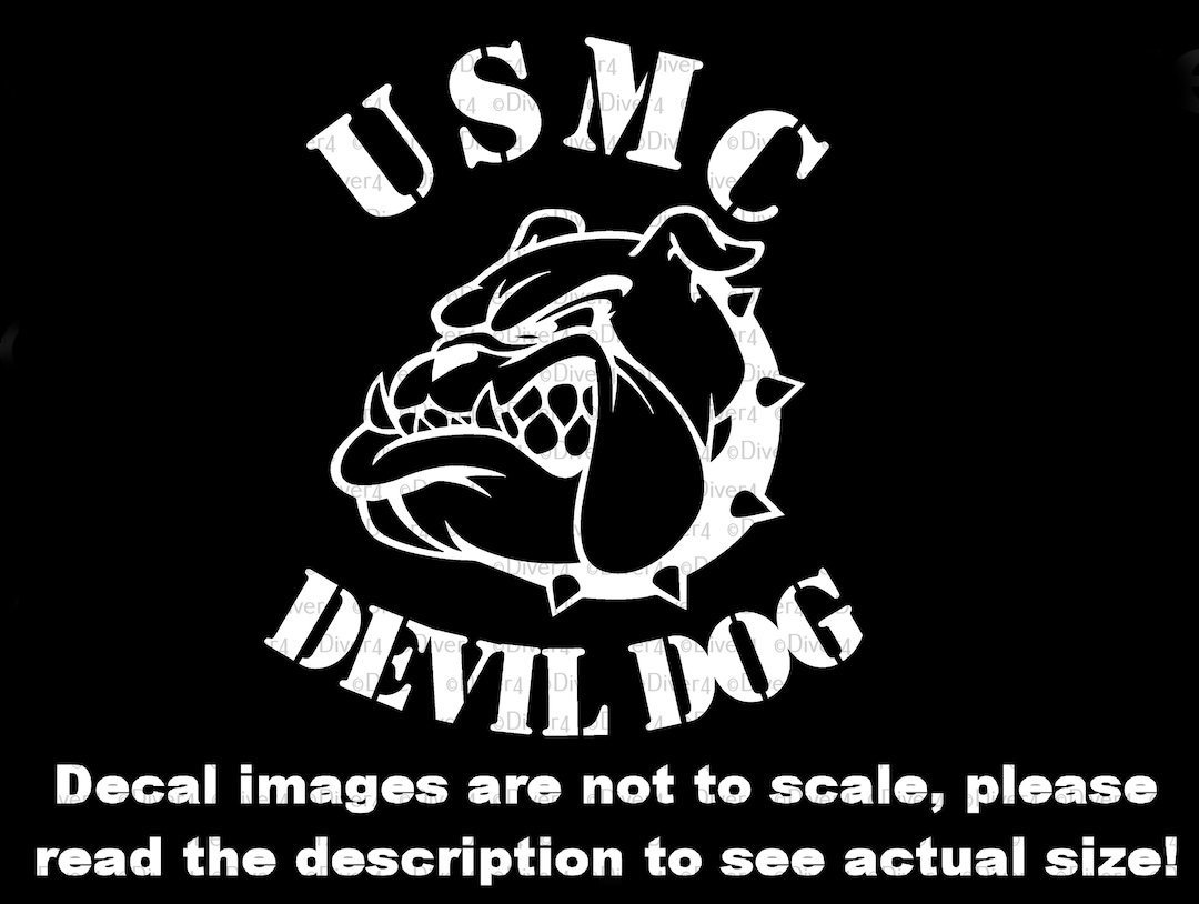 US Marine Corps USMC Devil Dog Bulldog Chesty Head Car Truck Van Window ...