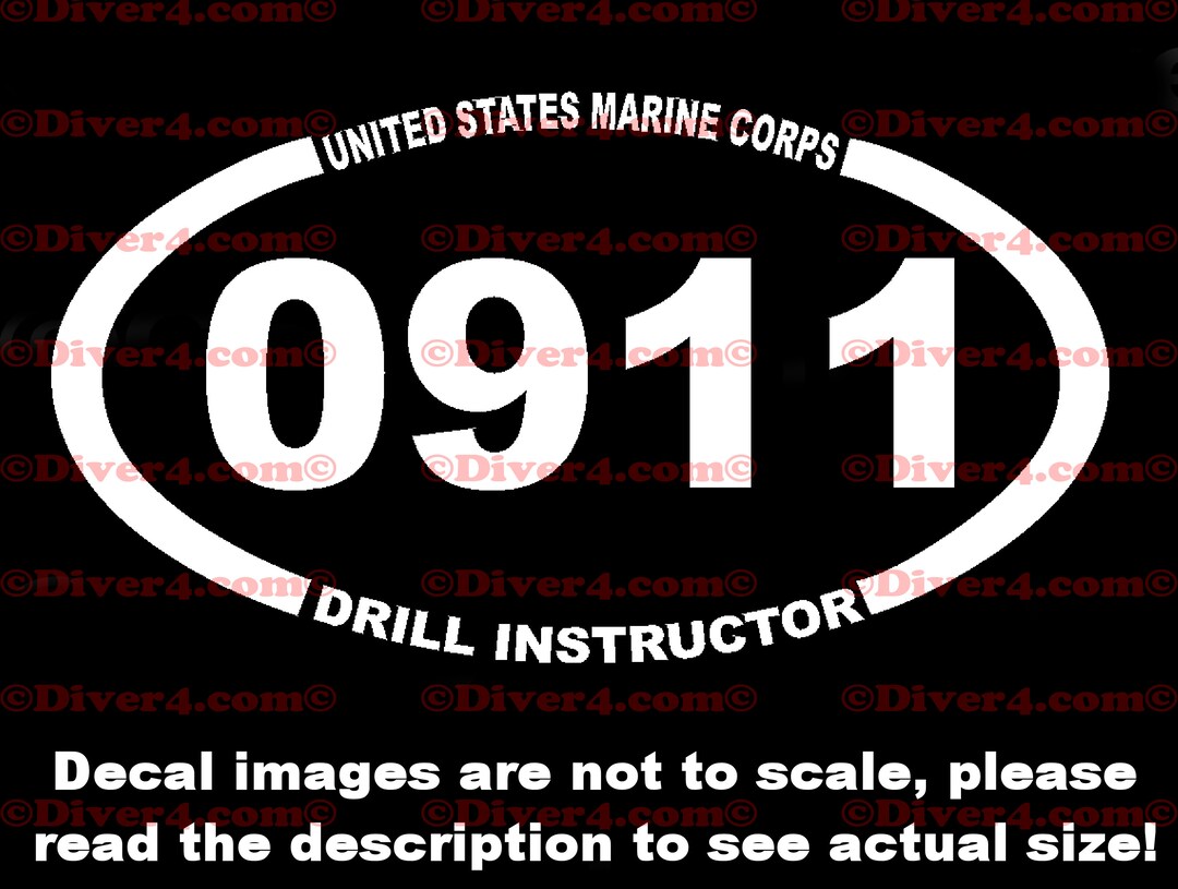 USMC 0911 Drill Instructor Car Truck Van Window or Bumper Sticker Vinyl ...