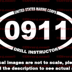 USMC 0911 Drill Instructor Car Truck Van Window or Bumper Sticker Vinyl ...