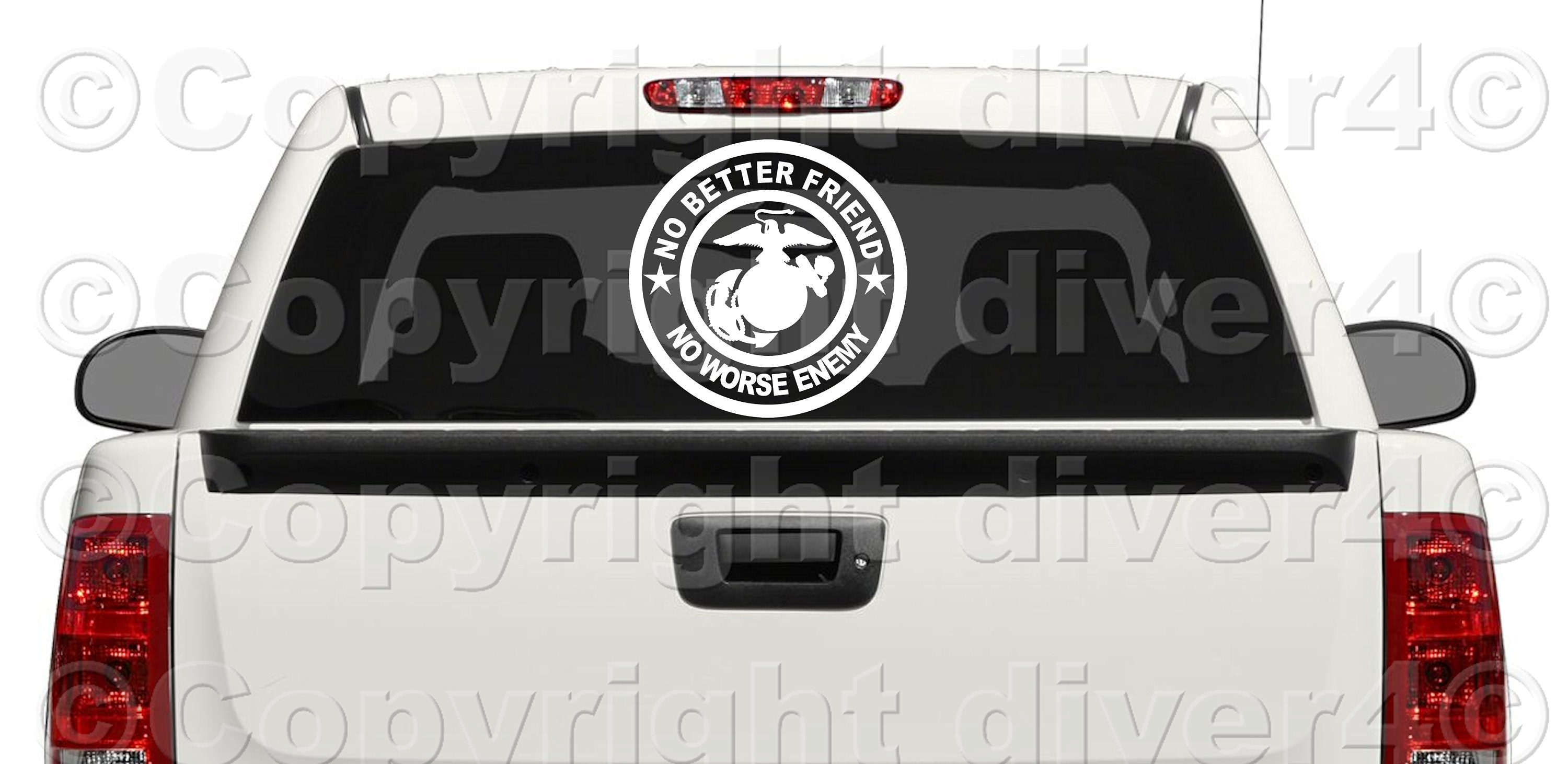 Round USMC Marine Corps EGA No Better Friend No Worse Enemy Truck Van ...