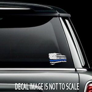 Distressed Flag With Thin Blue Line Police Support Custom Car Truck Van ...