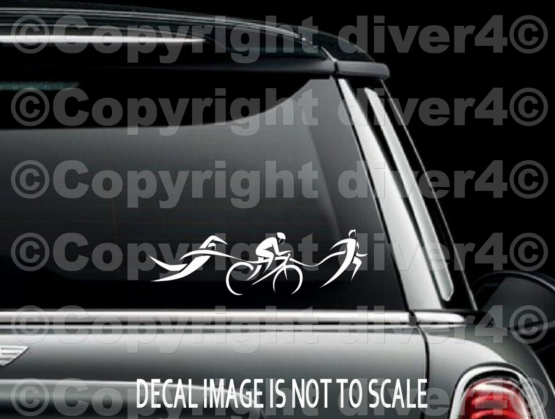Triathlon Swim Bike Run Custom Car Truck Van Window or Bumper Sticker ...