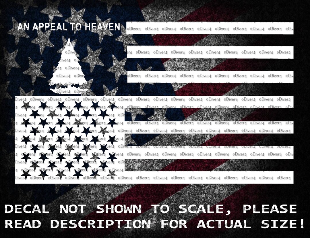 An Appeal to Heaven in Inverted US Flag Car Van Truck Sticker Cut Vinyl ...