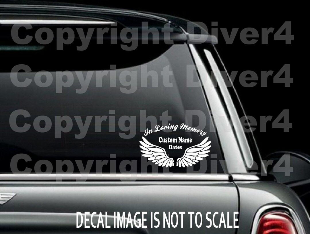 In Loving Memory With Wings 2 Custom Car Truck Van Window or Bumper ...