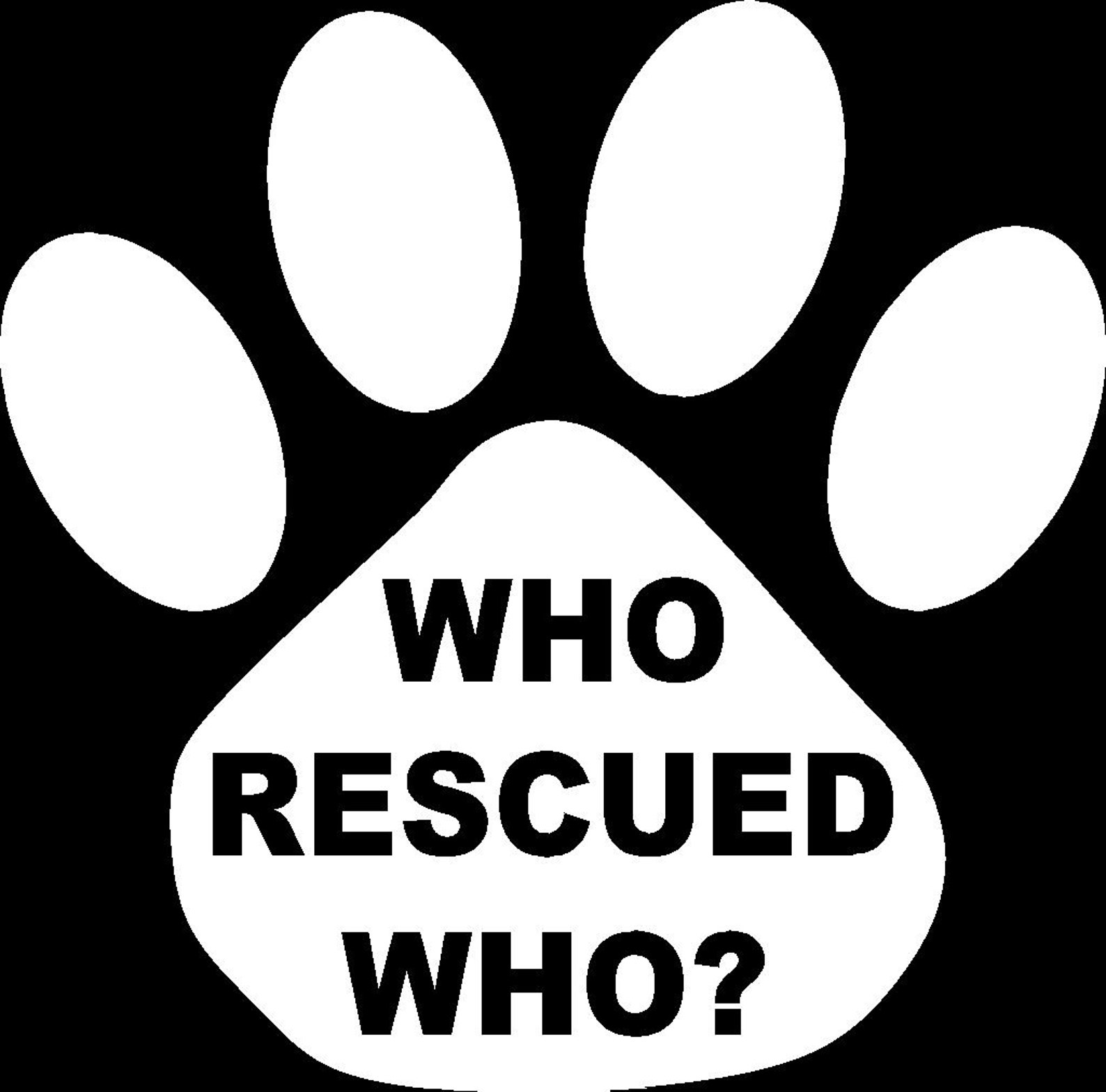 Who Rescued Who Paw Print Custom Car Truck Van Window or Bumper Sticker ...