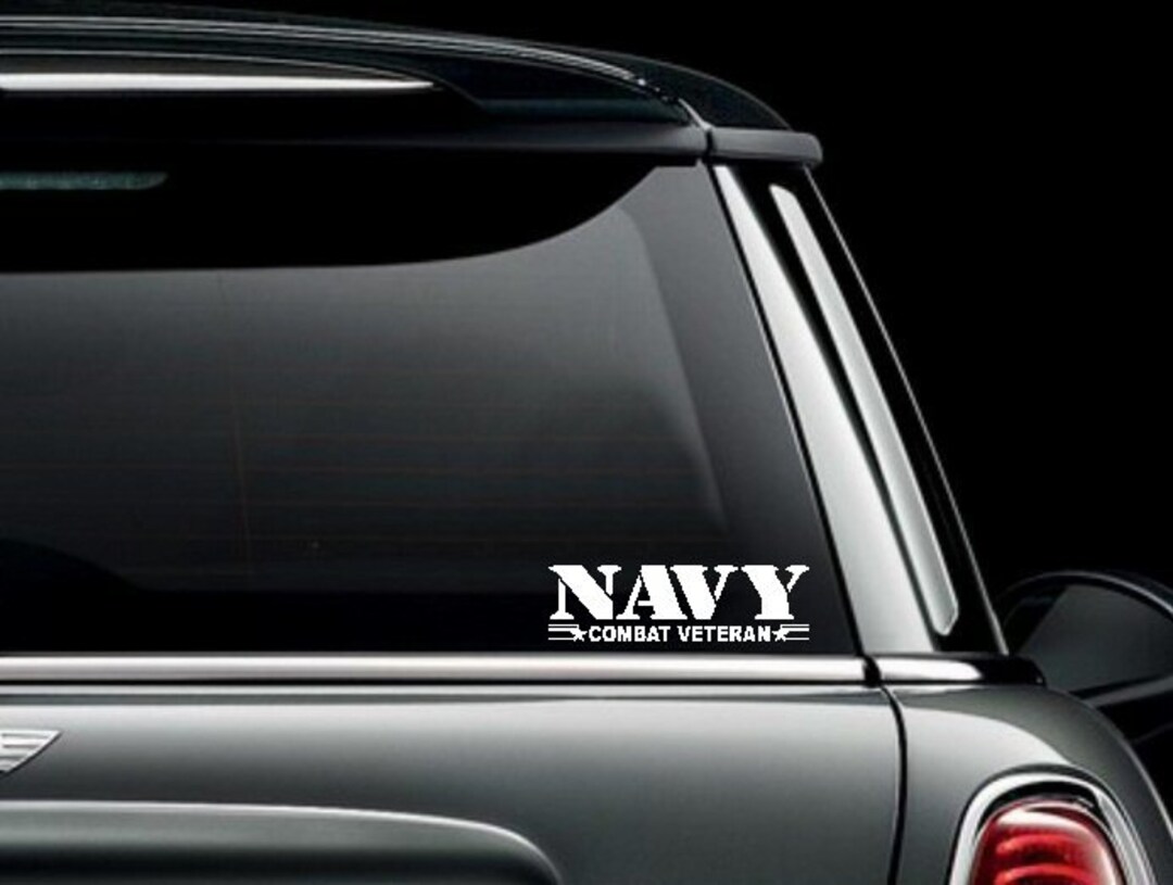 Combat Veteran Navy Car Truck Van Window or Bumper Sticker Vinyl Decal ...