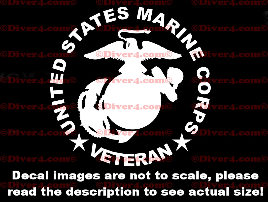 Round US Marine Corps Veteran Car Truck Van Window or Bumper Sticker ...