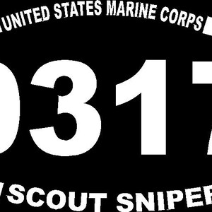 USMC 0317 Scout Sniper Custom Car Truck Van Window or Bumper Sticker ...