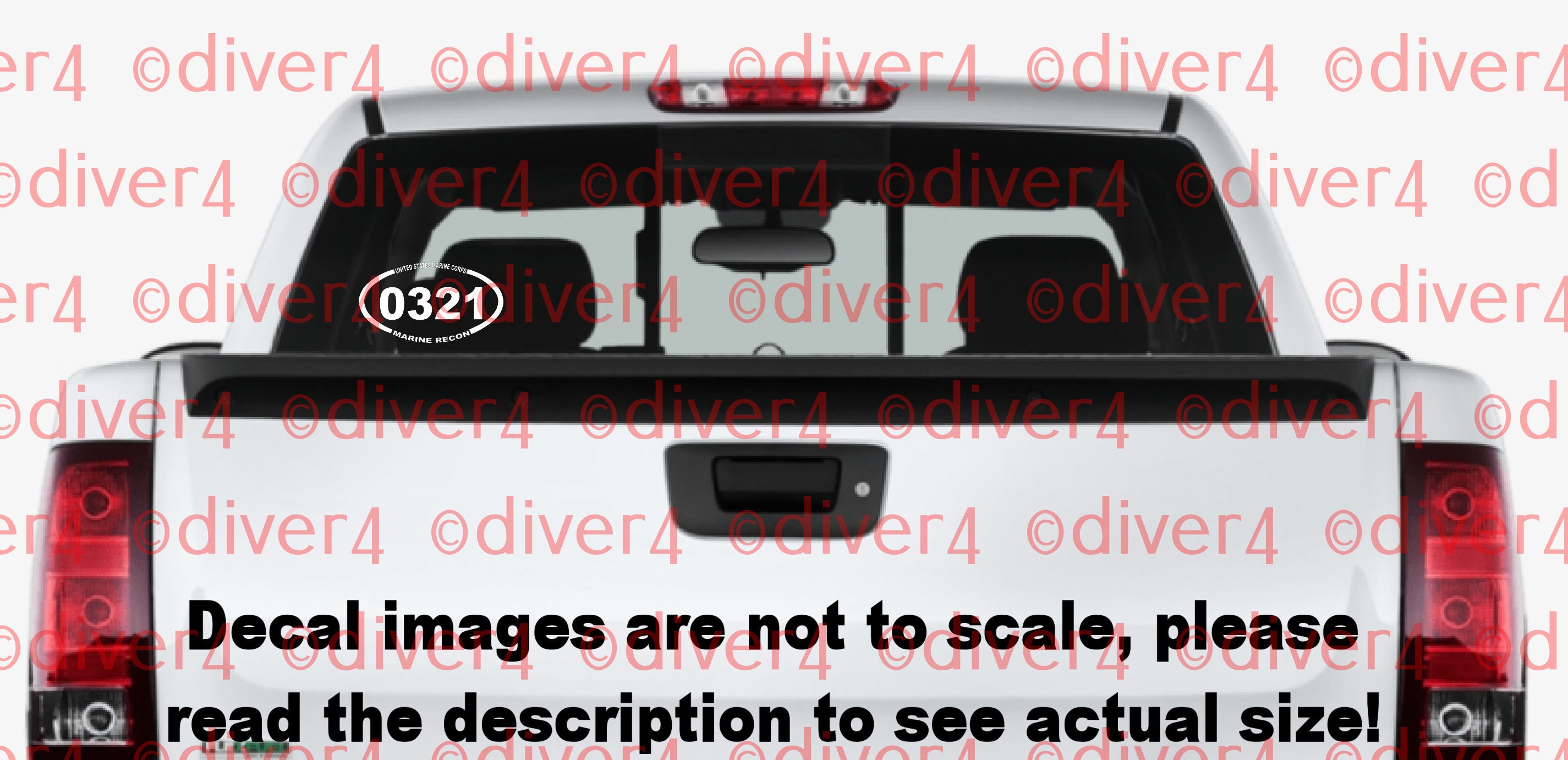 USMC 0321 Marine Recon MOS Car Truck Van Window Decal Sticker Vinyl ...