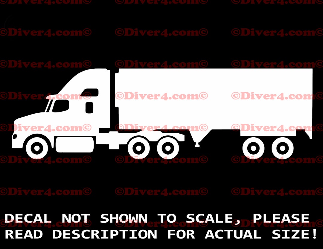 18 Wheeler Big Rig Truck Silhouette Car Van Truck Window or Bumper ...