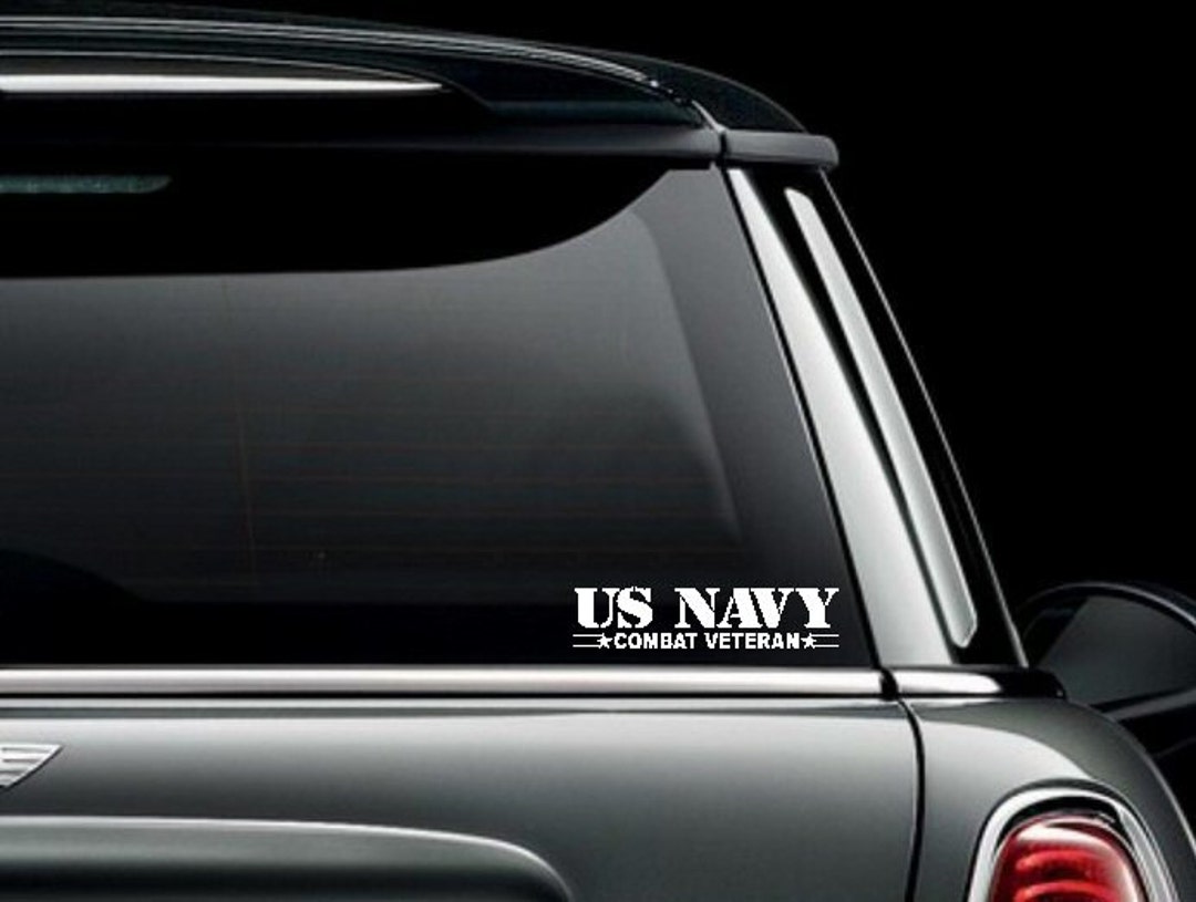 Combat Veteran US Navy Car Truck Van Window or Bumper Sticker Vinyl ...