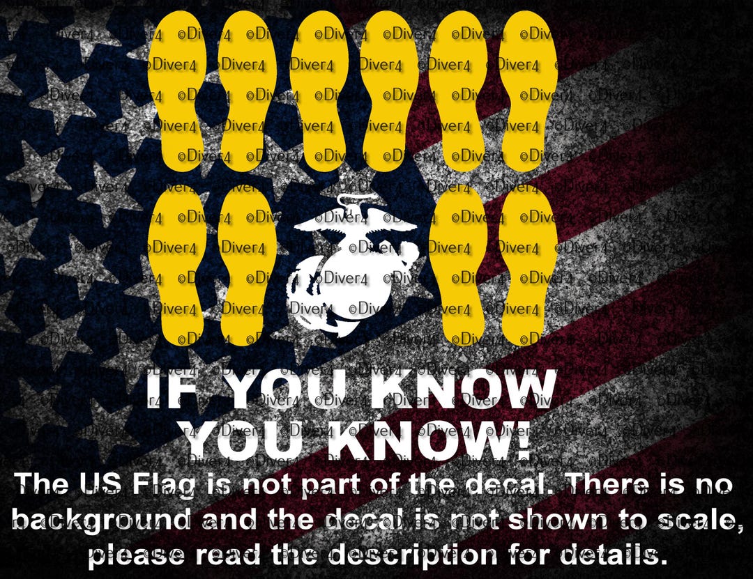 USMC Yellow Footprints If You Know You Know EGA Die Cut Vinyl Decal ...