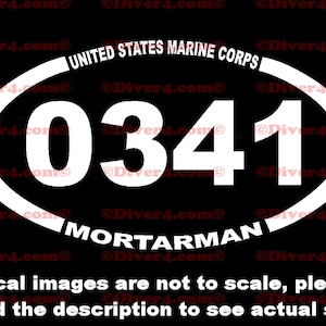 USMC 0341 Mortarman Car Truck Van Window or Bumper Sticker Vinyl Decal ...