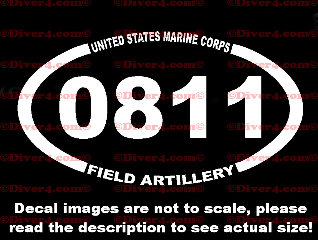 USMC 0811 Field Artillery Car Truck Van Window or Bumper Sticker Vinyl ...