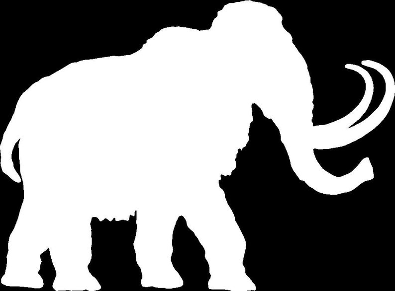 Woolly Mammoth Silhouette Car Truck Van Window or Bumper Sticker Vinyl ...