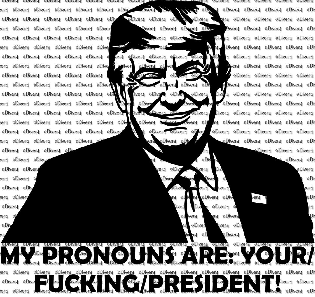 Trump My Pronouns Are Your F~*king President MAGA Car Van Truck Cut ...