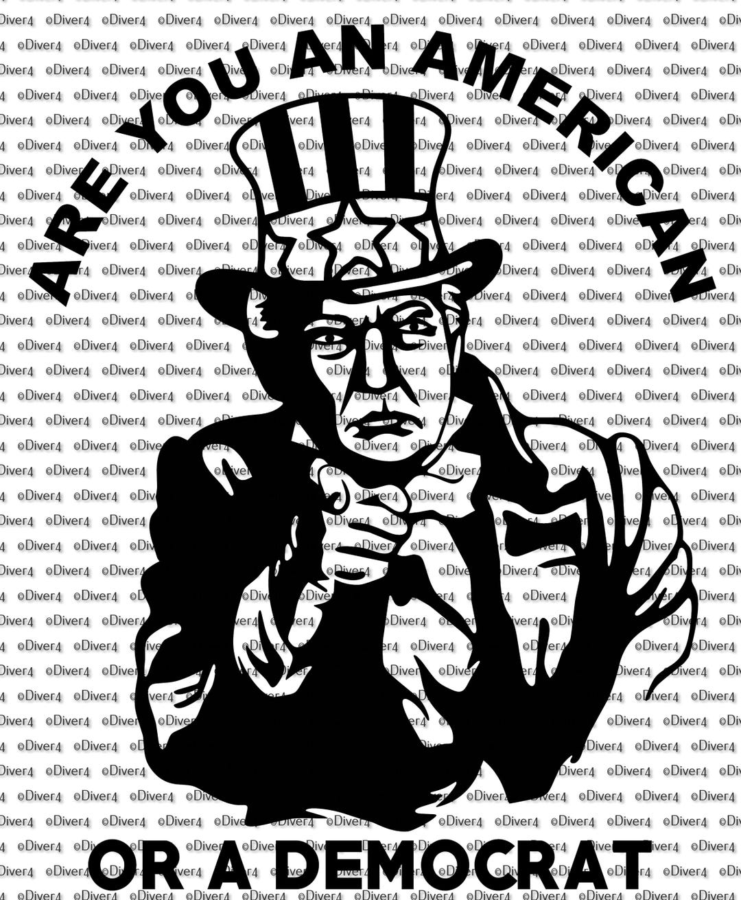 Trump as Uncle Sam Are You an American or A Democrat MAGA Car Van Truck ...