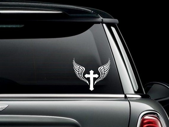 Cross With Wings Custom Car Truck Van Window or Bumper Sticker | Etsy