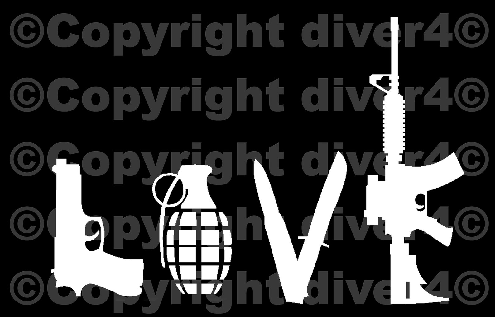 Love Spelled in Guns Custom Car Truck Van Window or Bumper | Etsy