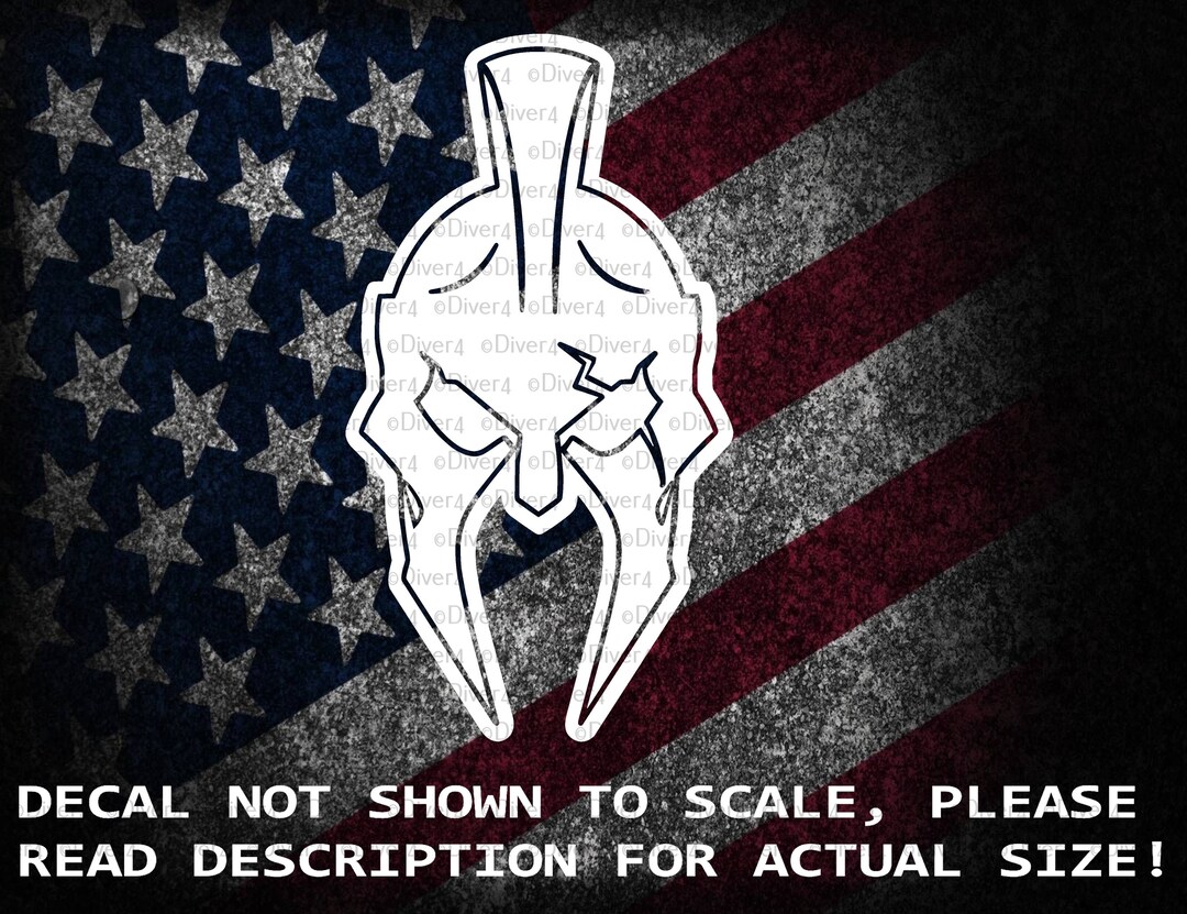 Battle Damaged Spartan Helmet Car Van Truck Sticker Cut Vinyl Decal - Etsy