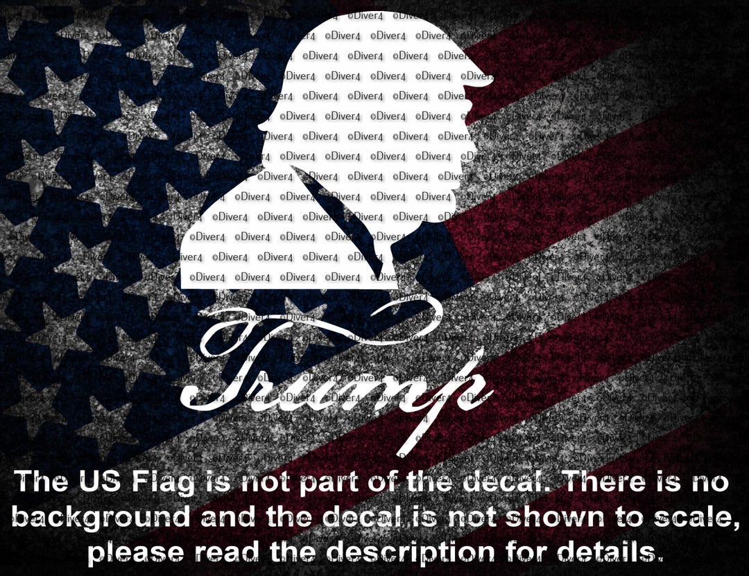 Trump Head US Declaration Font Car Van Truck Cut Vinyl Decal US Made ...