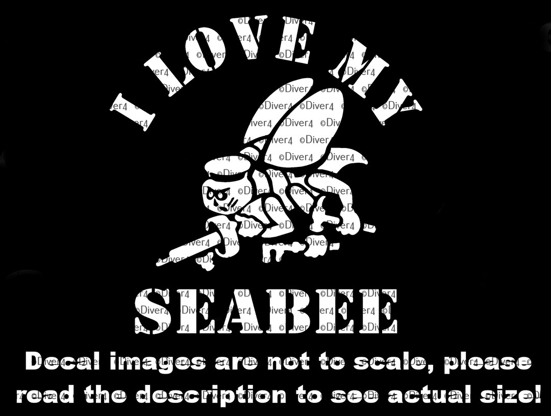 Arced I Love My Seabee US Navy Car Truck Van Window Decal or Bumper ...