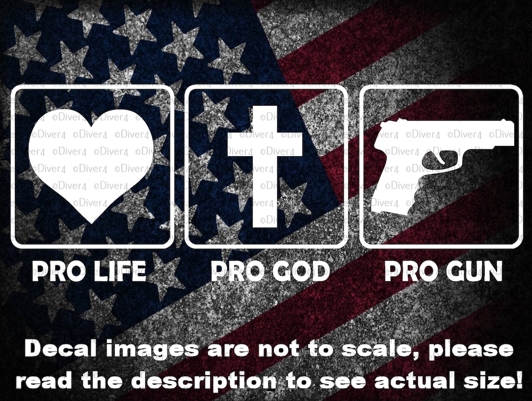 Pro Life Pro God Pro Gun Car Truck Van Window Decal Sticker Cut Vinyl ...