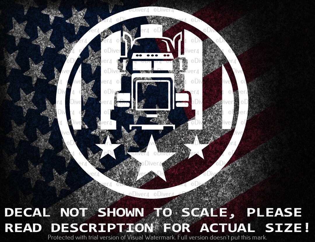 18 Wheeler in Circle With Stars and Bars Car Van Truck Sticker Cut ...