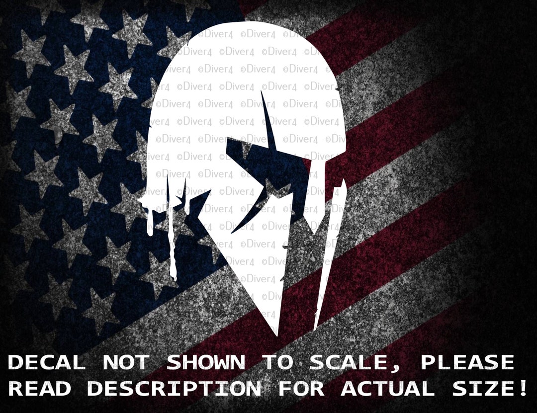 Battle Damaged Spartan Helmet Silhouette With Blood Dripping Car Van ...