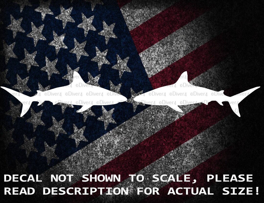 Pair of Shark Silhouettes Car Truck Van Window or Bumper Sticker Vinyl ...