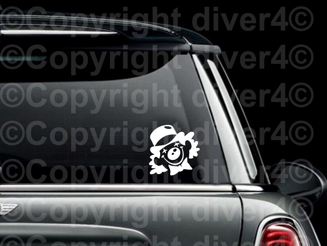 Smiling Happy Clown Face Car Truck Van Window or Bumper Sticker Vinyl ...