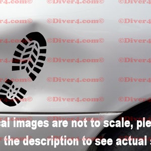 Boot Print to Cover Dent Car Truck Van Window or Bumper Sticker Vinyl ...